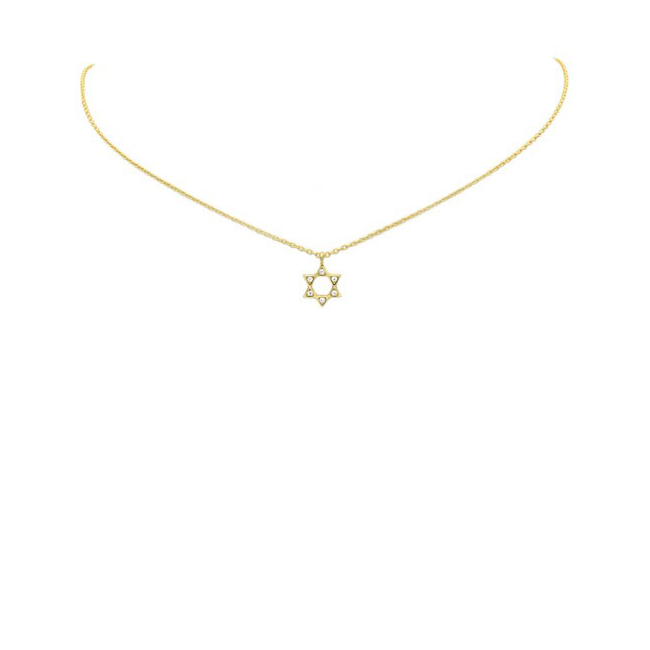 Sterling Silver Gold Plated CZ Star of David Necklace – H&R Fashion Jewelry