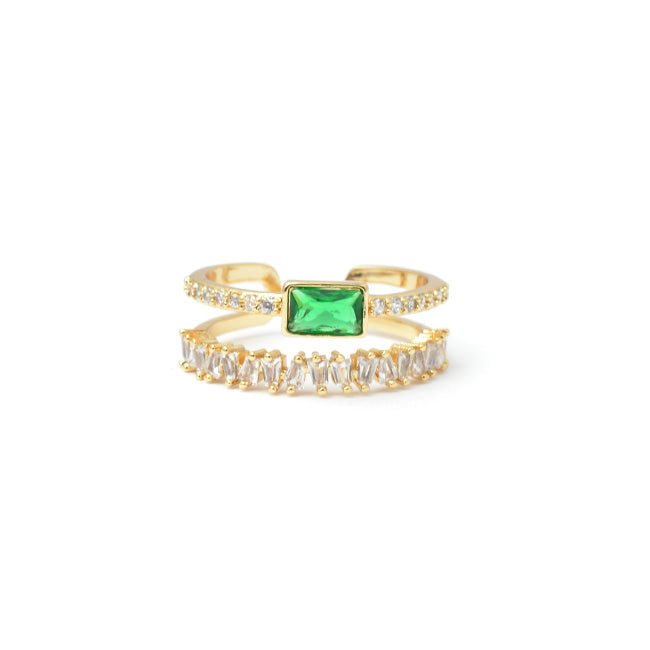 Gold Cubic Zirconia Adjustable Multi Strand Ring – H&R Fashion Jewelry